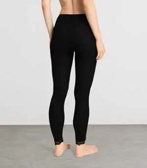 Hanro Wool-silk Lace-hem Leggings