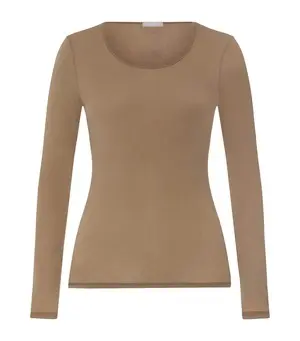 Hanro Ultralight Long-sleeve T-shirt - Brown