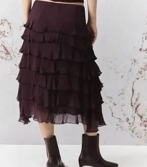 Marella Ruffled Midi Skirt