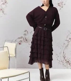 Marella Ruffled Midi Skirt