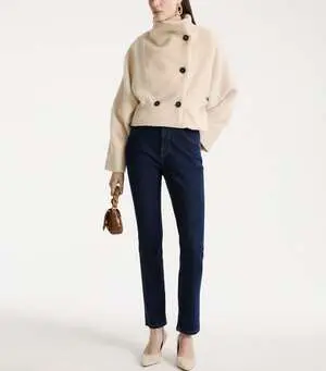 Marella Alpaca-virgin Wool Short Trench Coat