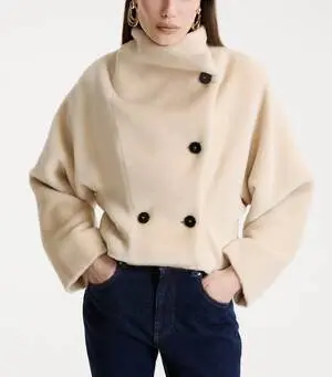 Marella Alpaca-virgin Wool Short Trench Coat