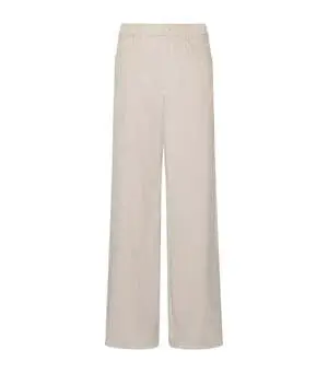 Marella Corduroy Wide-leg Trousers - Beige