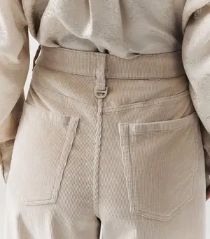 Marella Corduroy Wide-leg Trousers - Beige