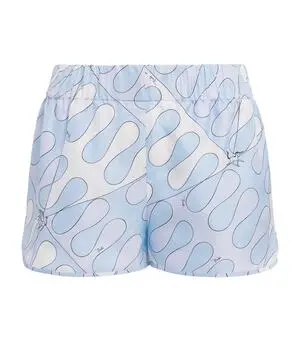 Emilio Pucci Silk Leocorno Print Shorts