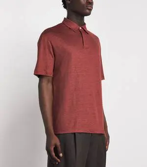 Eleventy Linen Polo Shirt