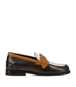CHRISTIAN LOUBOUTIN The Plato Donna Leather Loafers - Brown