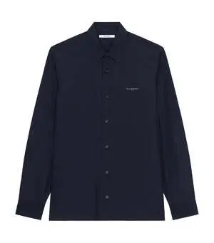 Givenchy Cotton Poplin Logo Shirt - Navy