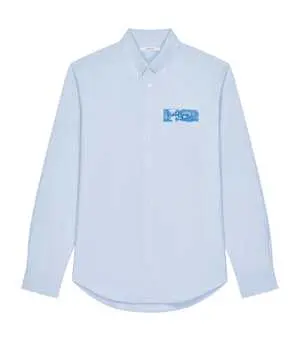 Givenchy Cotton Poplin Logo Shirt - Blue