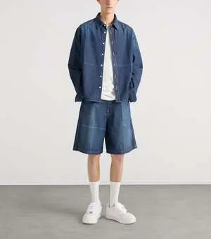 Givenchy Folded-effect Couture Seam Denim Shorts