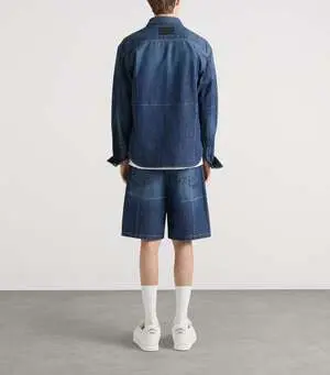 Givenchy Folded-effect Couture Seam Denim Shorts
