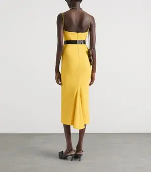 Givenchy Sliced Kick-back Midi Dress - Yellow