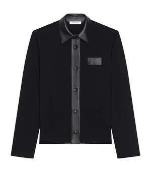 Givenchy Wool Leather-trim Cardigan