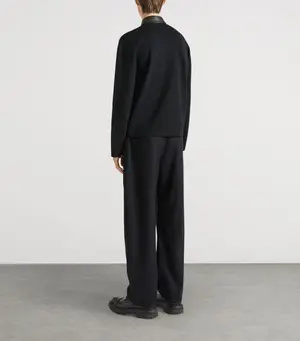 Givenchy Wool Leather-trim Cardigan