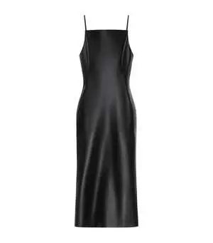 Givenchy Lambskin Sliced Kick-back Midi Dress