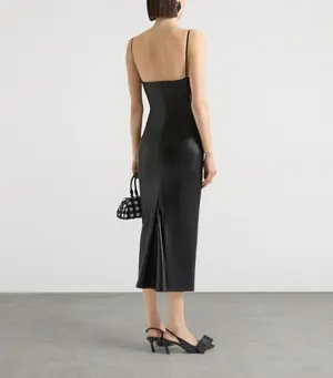 Givenchy Lambskin Sliced Kick-back Midi Dress