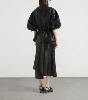 Givenchy Gathered Leather Jacket - Black
