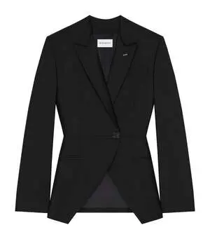 Givenchy Wool-mohair Wrap Blazer - Black