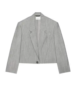 Givenchy Wool-mohair Cropped Blazer - Black