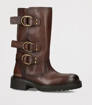 GOLDEN GOOSE Leather Kurt Ankle Boots 25