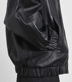 CHAROUX Globe Leather Bomber Jacket