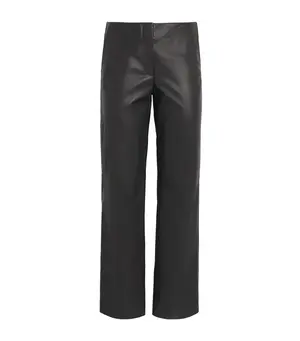 TOTEME Leather Easy Trousers - Black