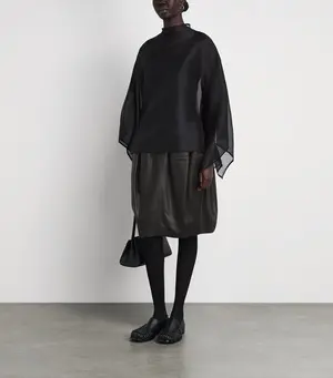 TOTEME Leather Midi Skirt