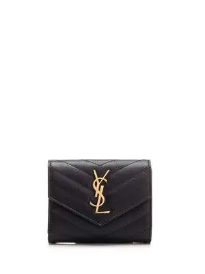 Saint Laurent Cassandre Small Wallet - Black