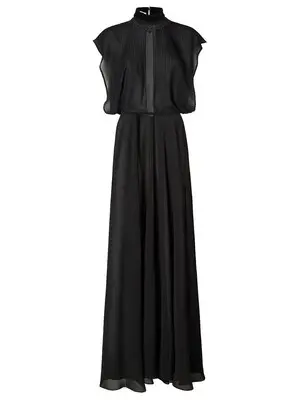 Fendi Long Georgette Dress - Black