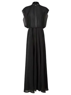 Fendi Long Georgette Dress - Black