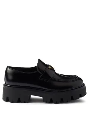 Prada Brushed Leather Loafers