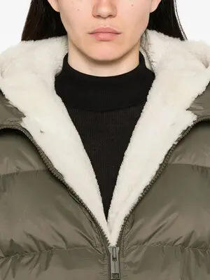 YVES SALOMON Short Down Jacket With Lamb Shearling Lining