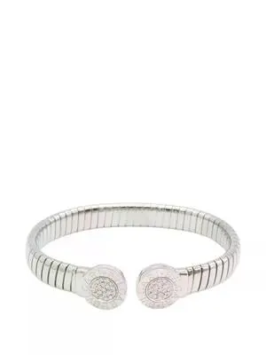 BVLGARI 2010s Tubogas Diamond Bracelet - Silver