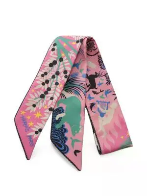 Hermès 2020s Under The Charm Of Orpheus Twilly Silk Scarf - Pink