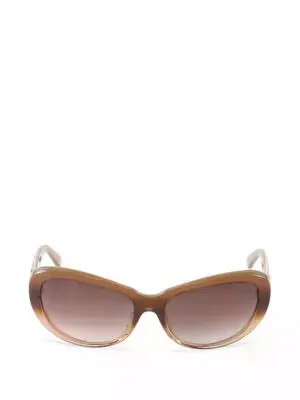 Cartier 2010s C Decor Oval-frame Sunglasses - Brown