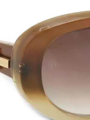 Cartier 2010s C Decor Oval-frame Sunglasses - Brown