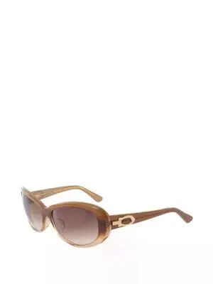Cartier 2010s C Decor Oval-frame Sunglasses - Brown