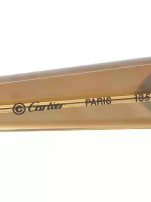Cartier 2010s C Decor Oval-frame Sunglasses - Brown