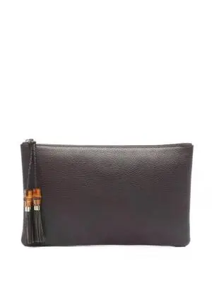 Gucci 2010s Bamboo Leather Clutch Bag