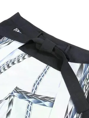 Hermès 2010s Rope-pattern Belted Shorts - Blue