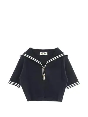 Miu Miu 2010s Sailor Collar Cropped Top