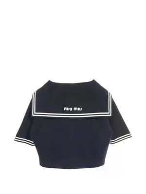 Miu Miu 2010s Sailor Collar Cropped Top