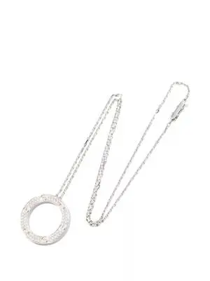 Cartier 2010s Love Circle Diamond Necklace - Silver