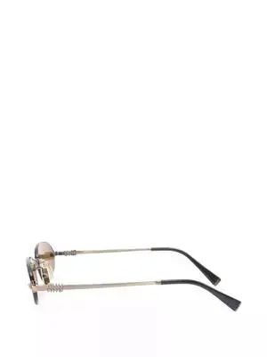 Miu Miu 2010s Rimless Oval-frame Sunglasses - Gold
