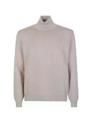LARDINI Roll-neck Knitted Sweater - Neutrals