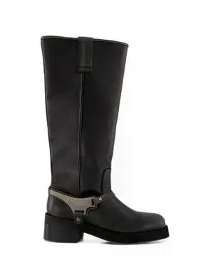 NUBIKK Eve Lynn Leather Biker Boots - Black