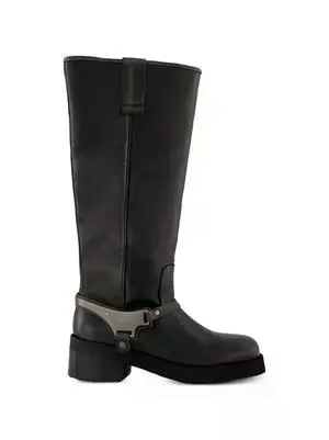NUBIKK Eve Lynn Leather Biker Boots - Black