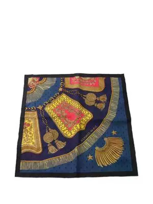 Hermès 2010s 45 Poste Et Cavalerie Scarf - Blue