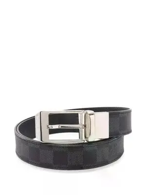 LOUIS VUITTON 2010 Seattle Damier Graphite Reversible Belt - Black