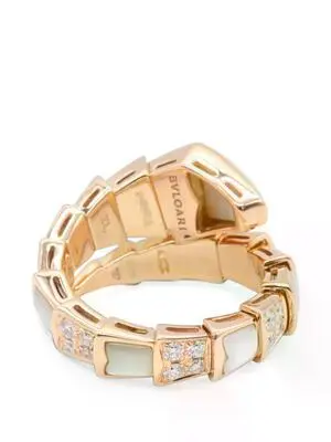 BVLGARI 2010s Serpenti Mother-of-pearl And Diamond Ring - Pink